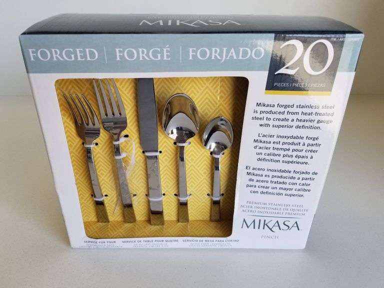 20pc Mikasa Forged Stainless Flatware Set - Sierra Auction Management Inc