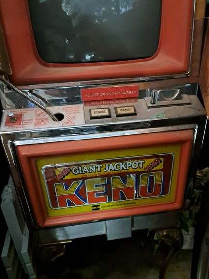 Vintage Keno "Giant Jack Pot" Video Slot Machine (Black and White ...