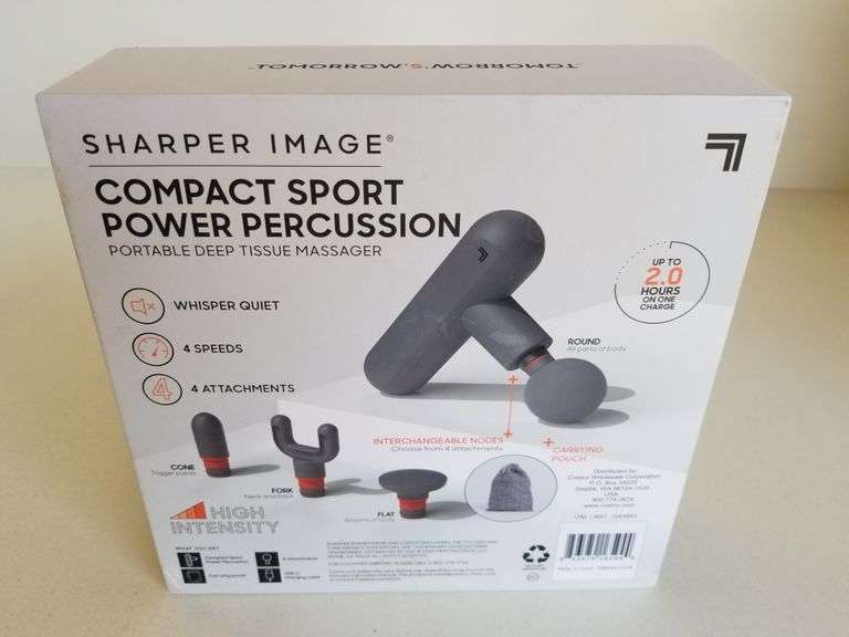 Sharper Image Compact Sport Power Percussion Deep Tissue Massager ...