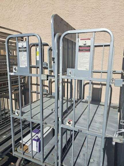 (2) Aluminum Rolling Postal Racks - Sierra Auction Management Inc
