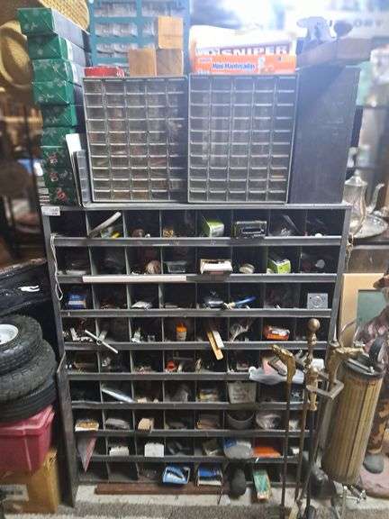 Metal Parts Rack with Screws, Nuts, Bolts, Fasteners, Parts and more ...