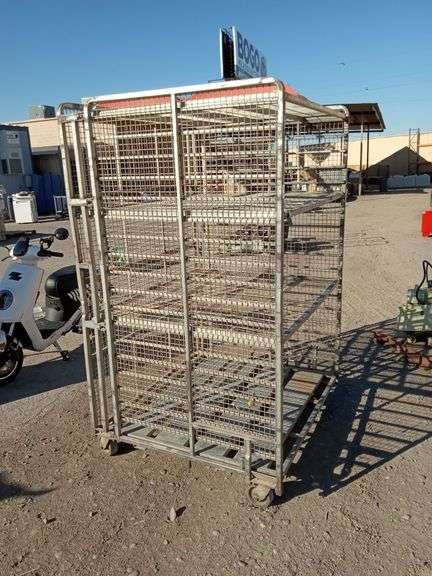 Metal Multi Rack Rollable Storage Cage - Sierra Auction Management Inc