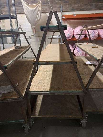 Rolling A-Frame 4-tier Production Cart - Sierra Auction Management Inc