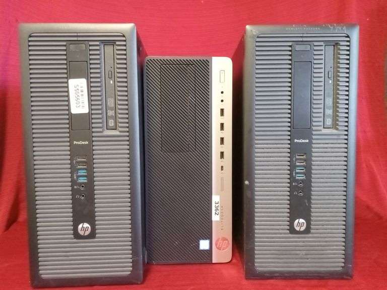 (2 Qty) HP ProDesk Core i3, (1 Qty) HP EliteDesk Core i5 vPro 7th Gen ...