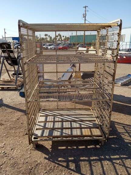 Metal Multi Rack Rollable Storage Cage - Sierra Auction Management Inc