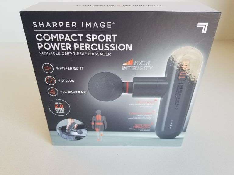 Sharper Image Compact Sport Power Percussion Deep Tissue Massager ...