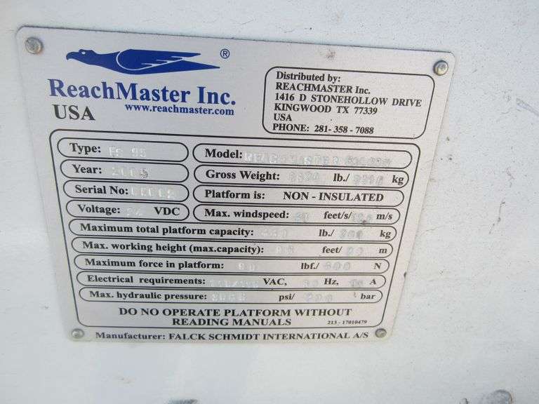 2005 Ruthmann FeachMaster Falcon FS95 Boom Lift - Sierra Auction ...