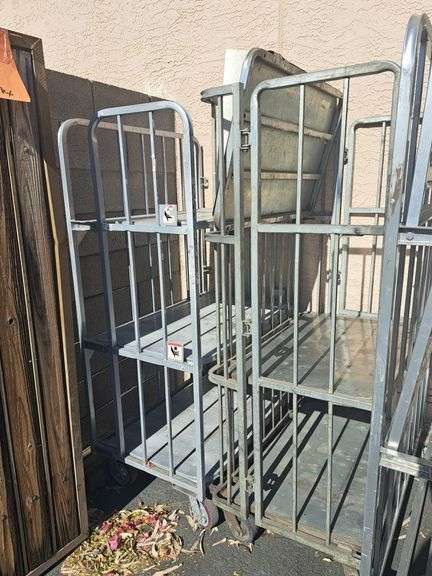 (2) Aluminum Rolling Postal Racks - Sierra Auction Management Inc