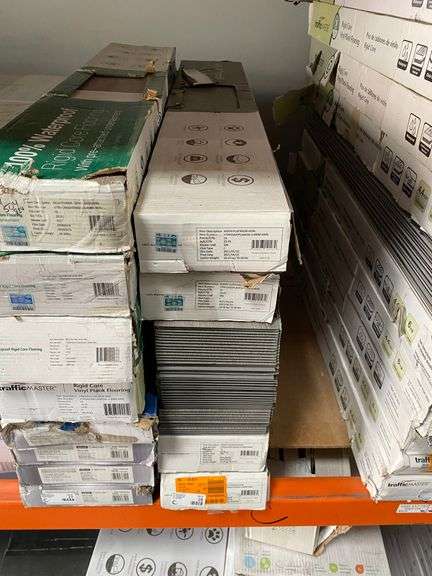 (7) TrafficMaster Aiden Platinum 6 Mil X 6.3 in. W X 36 In. L Click ...