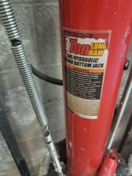 Pittsburgh 8-ton Long RAM Air Hudraulic Round Bottom Jack - Sierra ...