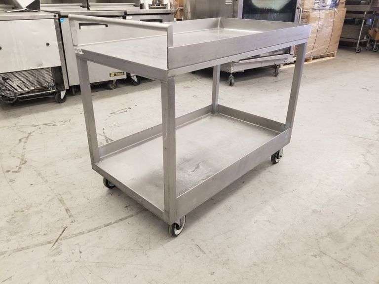 Universal Stainless Steel 2-Tier Cart on Wheels NSF - Sierra Auction ...