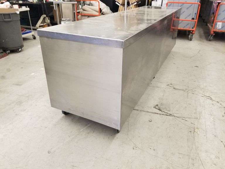 10ft Stainless STeel Table/Cabinet on Wheels - Sierra Auction ...