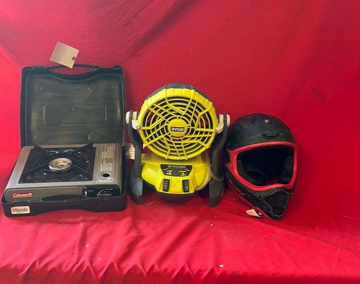 (1 Qty) Ryobi Fan , (1 Qty) Razor Helmet , (1 Qty) Coleman Portable ...