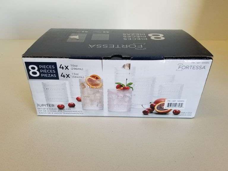 8pk Fortessa Jupiter Glassware - Sierra Auction Management Inc