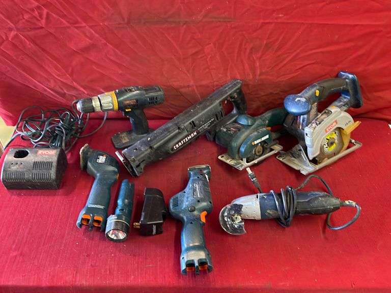 Bag With Assorted Power Tools - Sierra Auction Management Inc