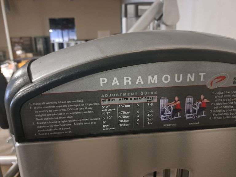 Paramount Seated Rowing Weight Machine - Sierra Auction Management Inc
