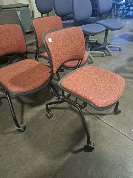 (3) Red Cushioned Rolling Chairs - Sierra Auction Management Inc