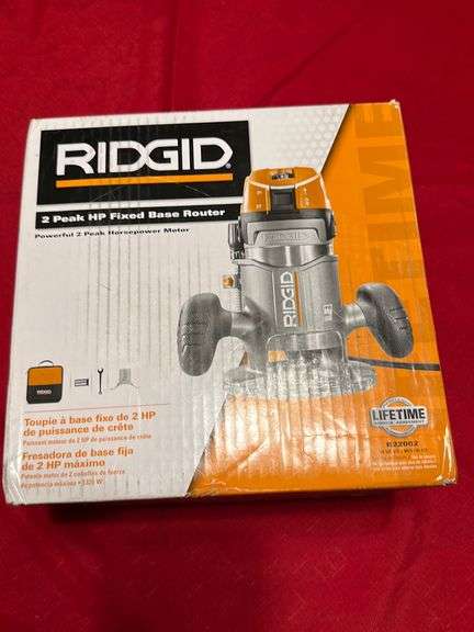Ridgid 2 Peak HP Fixed Base Router (New In Box) - Sierra Auction ...