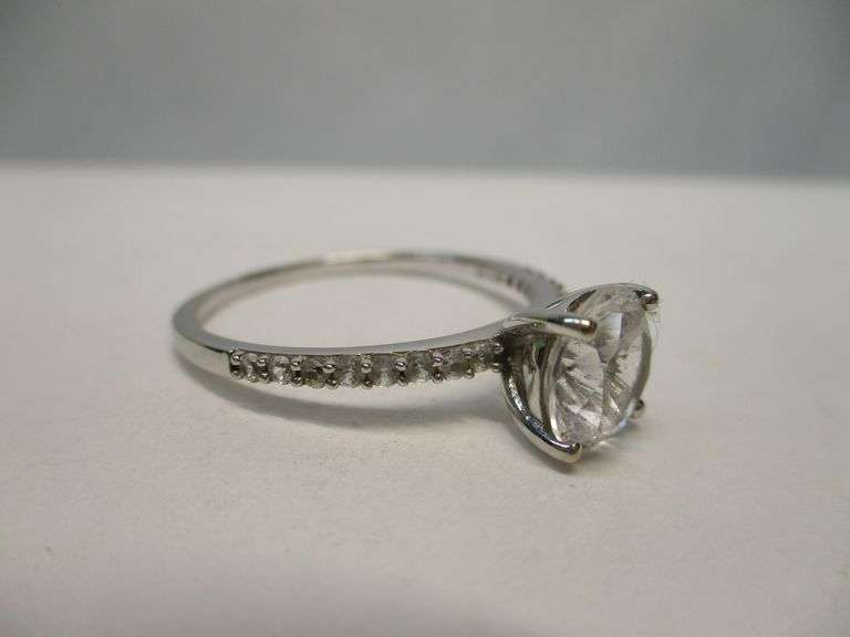 10k WG and Gemstone Ring 2.5g Size 11 - Sierra Auction Management Inc