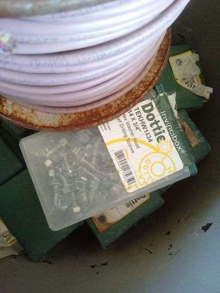 Bucket of (2) Spools of Thermostat Wire and Large Group of Dottie Self ...