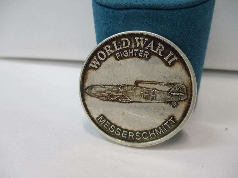 WWII Fighter Messerschmitt German Accomodation 999 Silver 1 OZ Coin ...