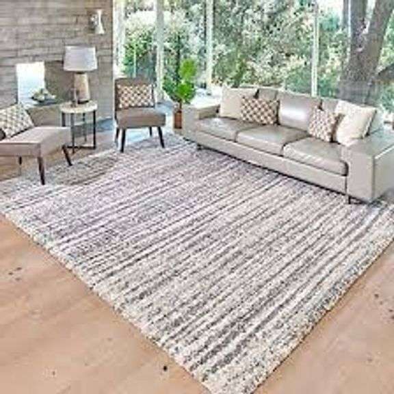 Thomasville Bali Shag Area Rug 7'10"x10', Habutai Ivory Beige Gray ...