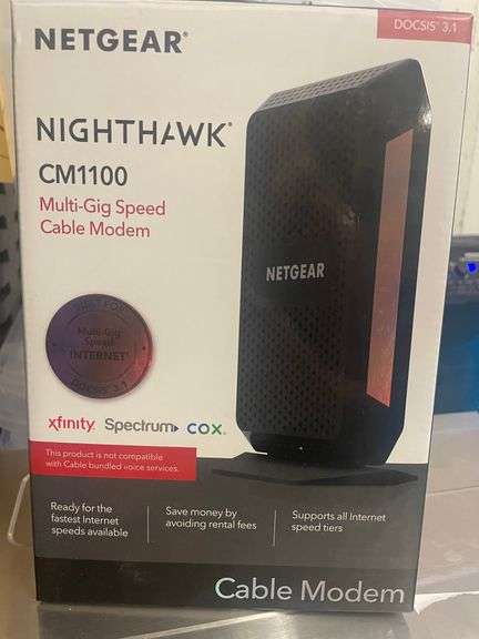 Netgear Nighthawk CM1100 Multi-Gig Speed Cable Modem - Sierra Auction ...