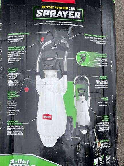 ORTHO 3 Gallon Battery Powered Cart Sprayer - Sierra Auction Management Inc