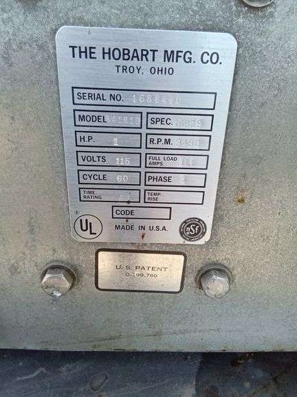 Hobart Buffalo Chopper With Stainless Steel Rolling Cart - Sierra ...