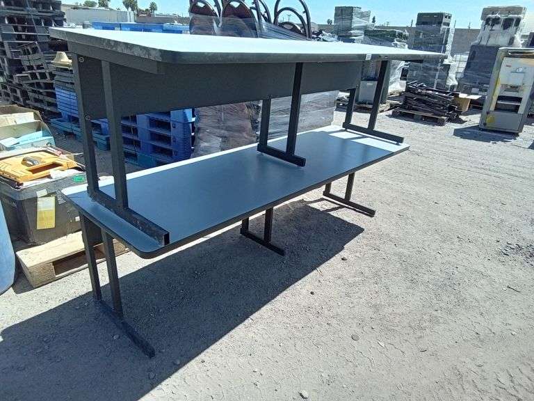 (2P) 8Ft Metal Based Work Tables - Sierra Auction Management Inc