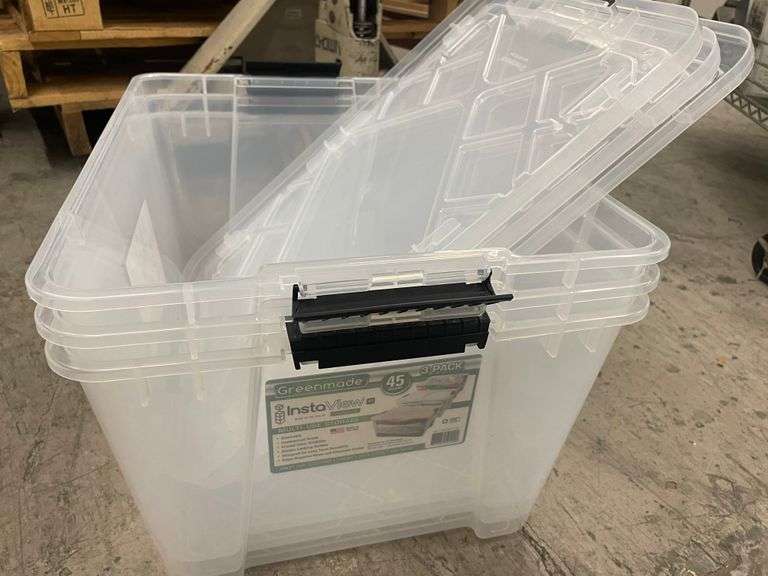 3pk Greenmade 45 Quart Storage Bins - Sierra Auction Management Inc