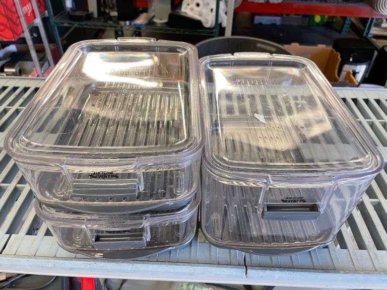 3pc Air Flow Produce Keeper Containers - Sierra Auction Management Inc