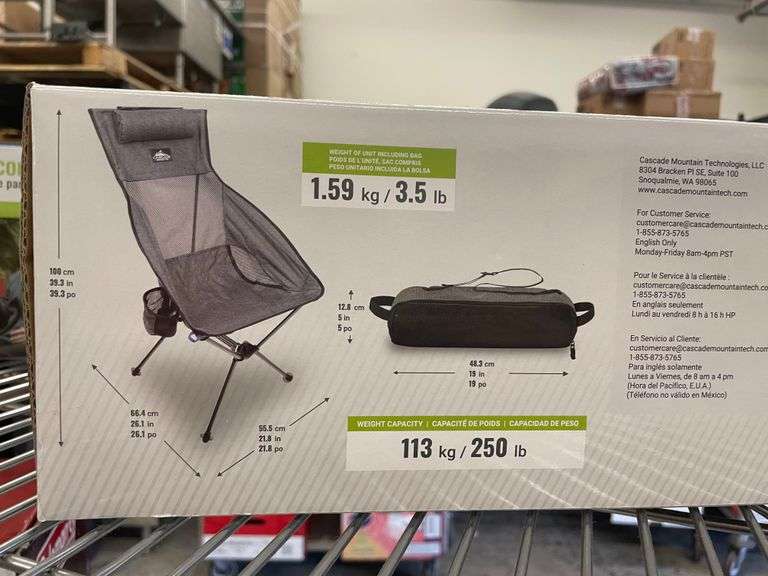 Cascade Packable High-Back Chair - Sierra Auction Management Inc