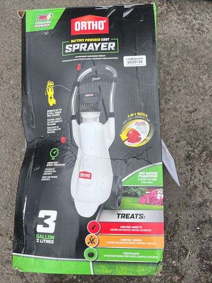 ORTHO 3 Gallon Battery Powered Cart Sprayer - Sierra Auction Management Inc