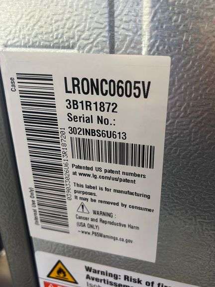 LG 5.8 Cu. Ft. Platinum Silver Compact Refrigerator Model #: LRONC0605V ...