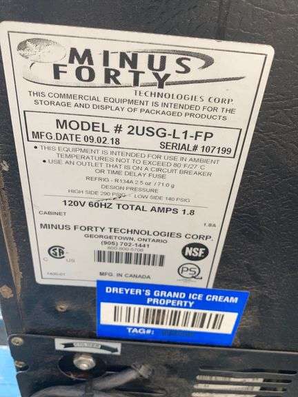 Minus Forty Countertop Display Refrigeration - Sierra Auction ...
