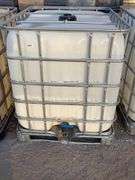 250Gal Liquid Container With Protective Metal Cage And Drain Spout ...