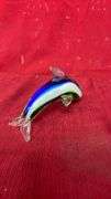 (1 Qty) Crystal Blue Dolphin Glass Art - Sierra Auction Management Inc