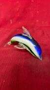 (1 Qty) Crystal Blue Dolphin Glass Art - Sierra Auction Management Inc