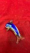 (1 Qty) Crystal Blue Dolphin Glass Art - Sierra Auction Management Inc