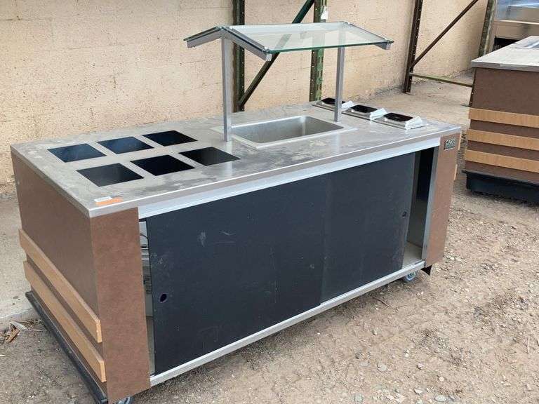 Mobile Stainless Steel Food Service Condiment Cart With Ice Bin ...