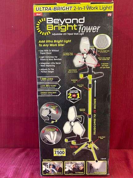 Beyond Bright Tower Adjustable LED Tripod Work Light - Sierra Auction Management Inc