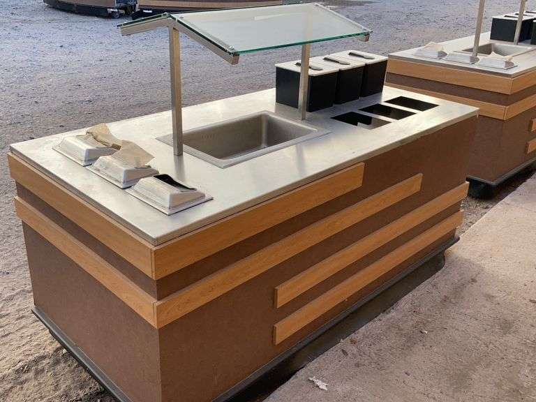 Mobile Stainless Steel Food Service Condiment Cart With Ice Bin ...