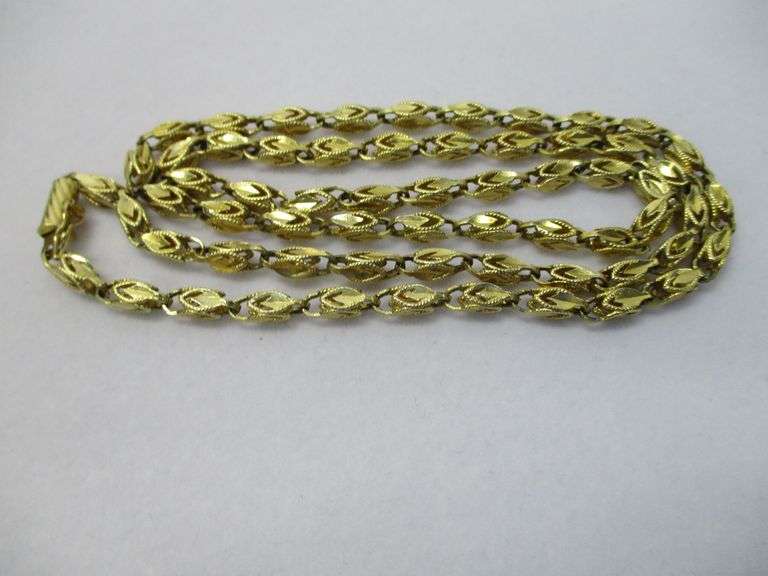 14k YG Turkish Link Chain Necklace 25.4g 24" - Sierra Auction ...