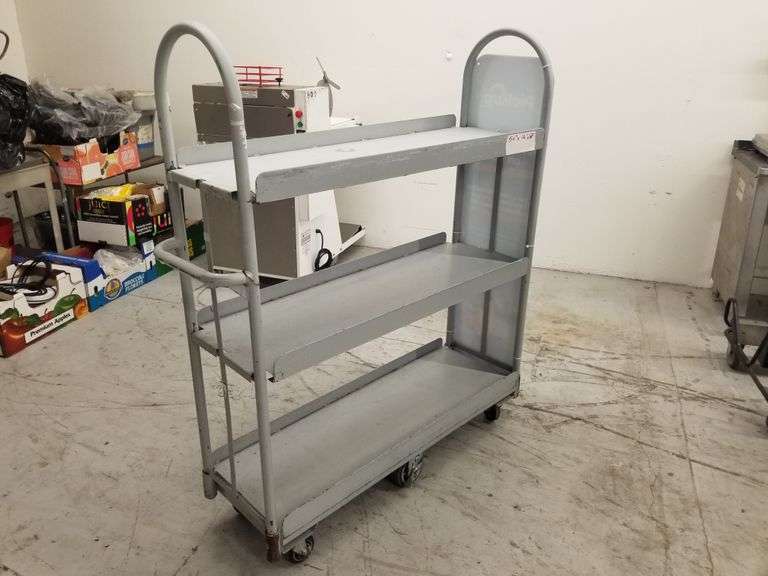 3-Tier Steel Stocking Cart 50" x 16" x 63" - Sierra Auction Management Inc