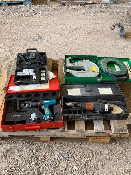 4PC Assorted Power Tools, 12-Ton Dieless Manual Hydraulic Compression Tool, Powered Crimper ...