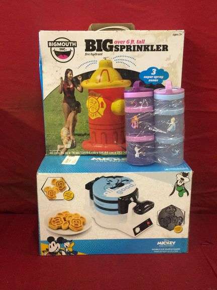 (3PC) Mickey and Friends Double Flip Waffle Maker, BIG Sprinkler Fire ...