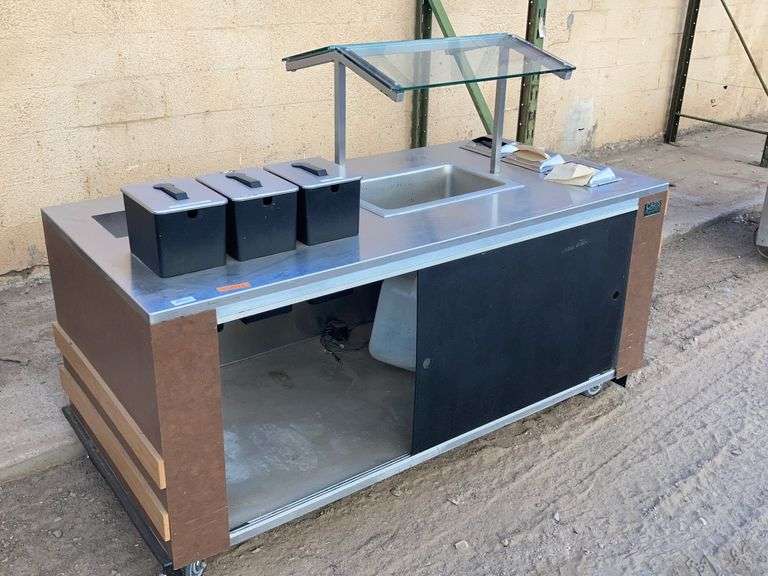 Mobile Stainless Steel Food Service Condiment Cart With Ice Bin ...