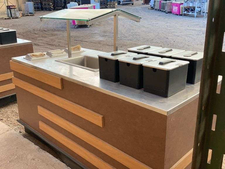 Mobile Stainless Steel Food Service Condiment Cart With Ice Bin ...