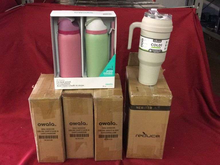 (4PC) Owala Water Bottle, Reduce Water Cup (Broken Top) - Sierra ...